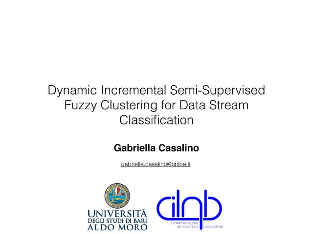 Dynamic Incremental Semi Supervised Fuzzy Clustering For Data Stream Classification Ppt