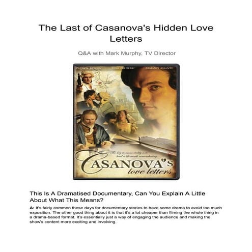 Casanova – TV Series by Mark Murphy | PDF