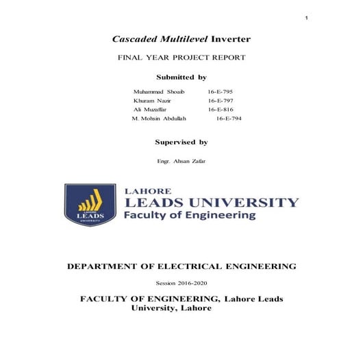 Cascaded multilevel inverter 1 | PDF