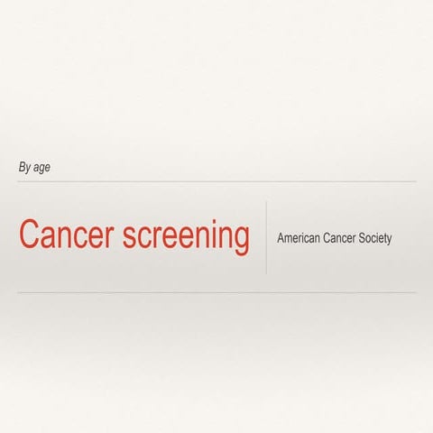 Cancer screening | PPTX