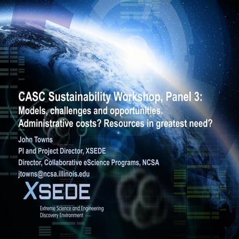 CASC Sustainability Workshop, Panel 3: Models, challenges and ...