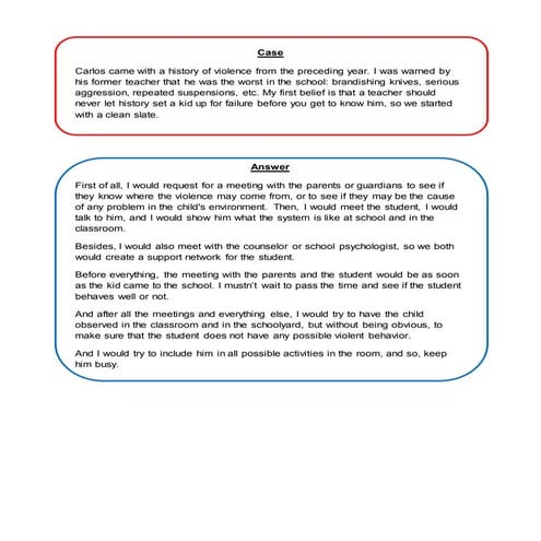 Classroom management case study | DOCX