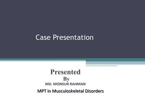 Musculoskeletal Case Study | PDF