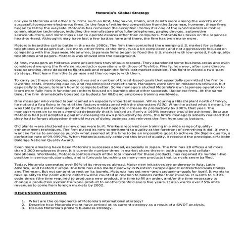 Case global operations strategy | DOCX