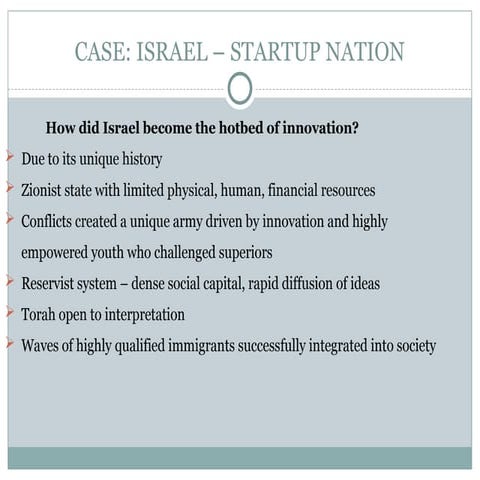 CASE ISRAEL STARTUP NATION - Innovations | PPTX
