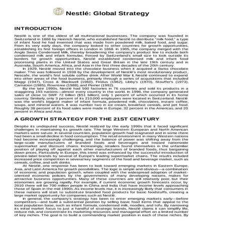 Case nestle global strategy | PDF