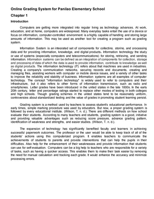 Thesis computerized grading system | DOCX