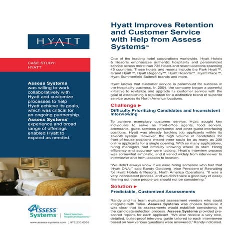 Case study-hyatt | PDF
