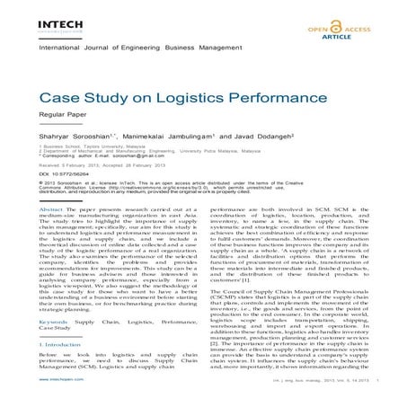 case-study-on-logistics-performance.docx | Manufacturing Industry ...