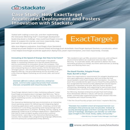ExactTarget Stackato PaaS Case Study | PDF