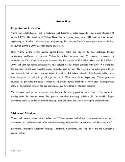 Yahoo Case Study | PPTX | Search | Internet