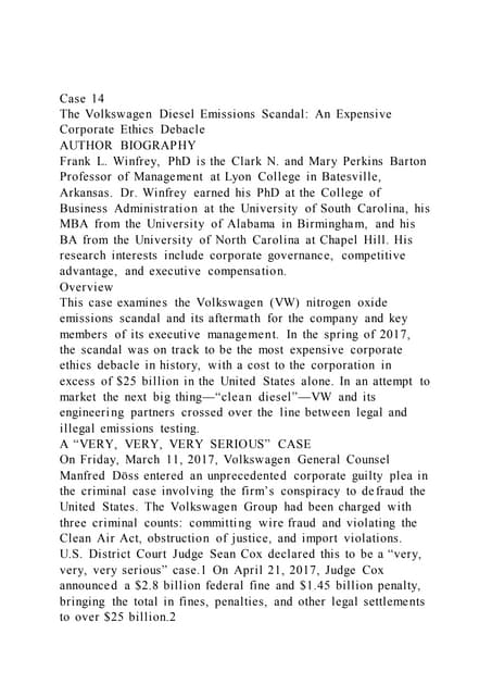 Volkswagen Emission Scandal | PPTX