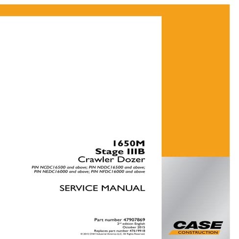 Case 1650 m stage iiib crawler dozer service repair manual (pin ...
