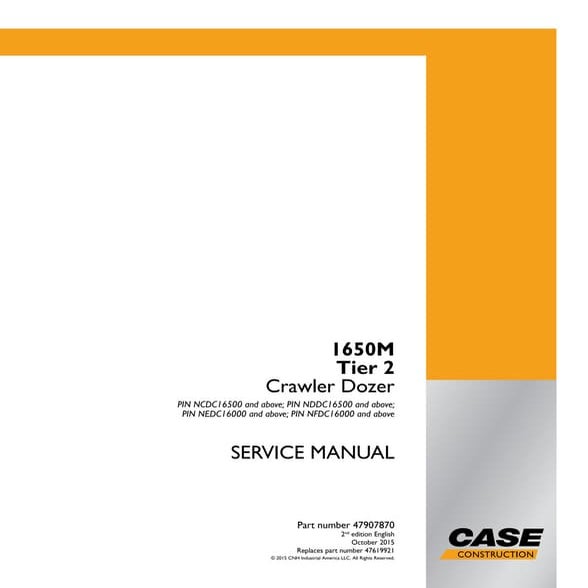 Case 1650 m tier 2 crawler dozer service repair manual (pin ncdc16500 ...