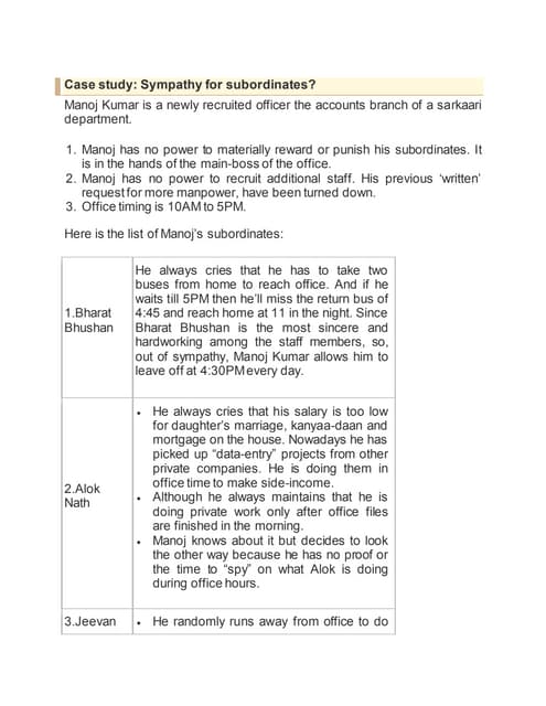 Case study - The friendly Supervisor , Interpersonal Communication Case Study Sem 2 BBA Christ ...