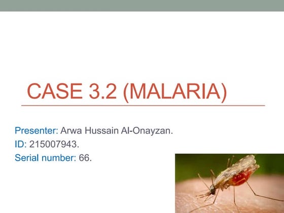 malaria diagnosis treatment pathophysiology | PPT
