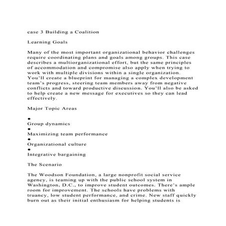 case 3 Building a CoalitionLearning GoalsMany of the most .docx | Non ...