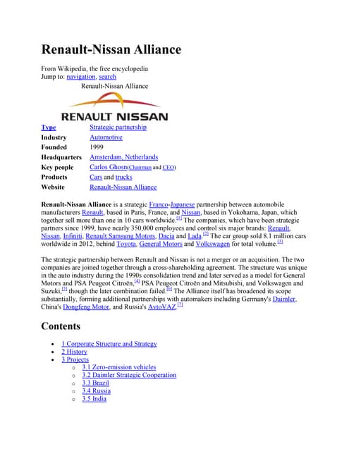 Renault nissan case study | PPTX