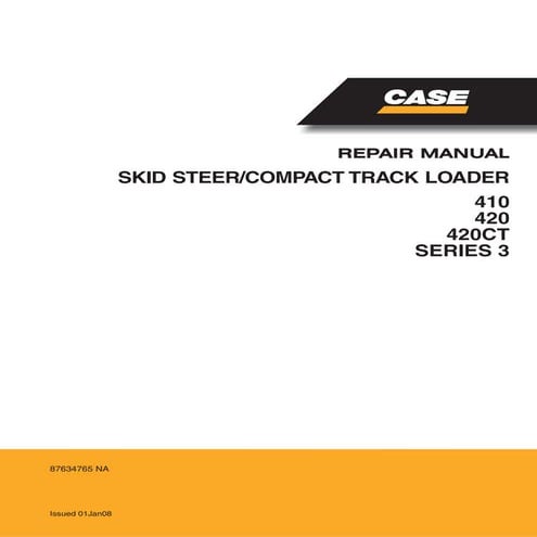 Case 420 skid steer service repair manual | PDF