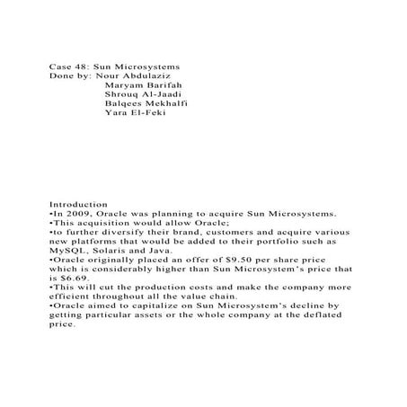 Case 48 Sun Microsystems Done by Nour Abdulaziz Maryam .docx