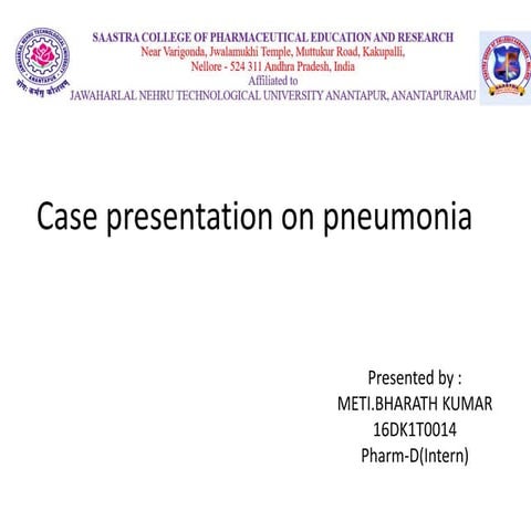 A Case Presentation on Pneumonia | PPTX