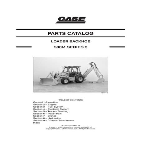 Case 580 m series 3 loader backhoe parts catalogue manual | PDF
