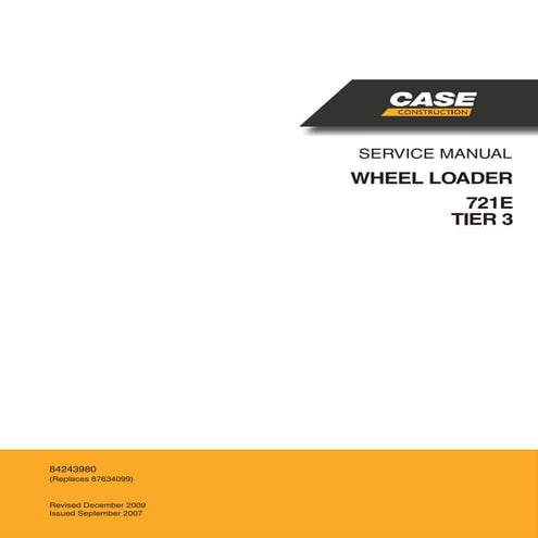 Case 721 e tier 3 wheel loader service repair manual | PDF