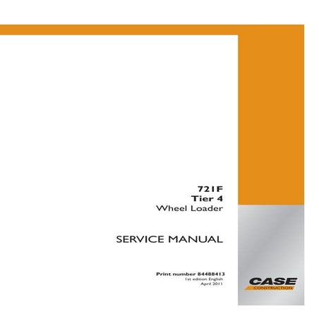 Case 721 f tier 4 wheel loader service repair manual | PDF
