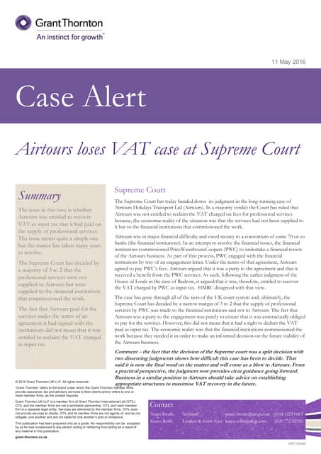 Case Alert - Brabners LLP | PDF