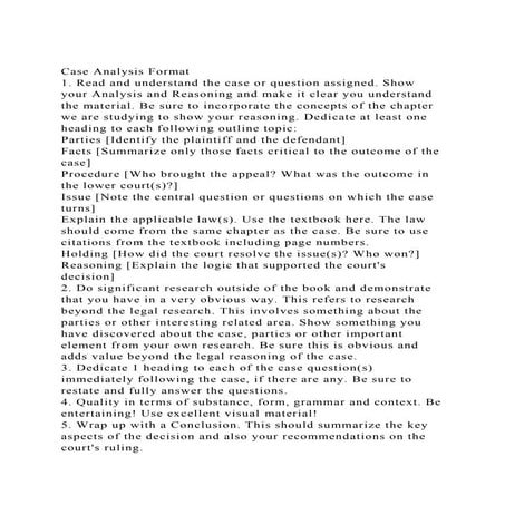 Case Analysis Format 1. Read and understand the case or question.docx