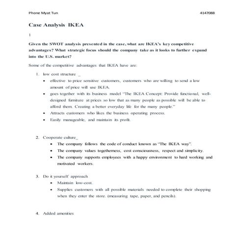 Case analysis ikea | PDF