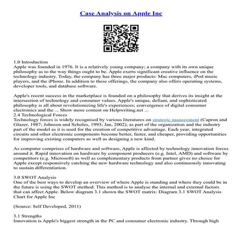 Case Analysis On Apple Inc | PDF