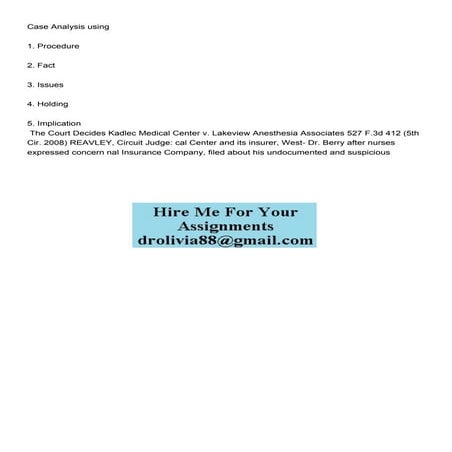 Case Analysis using 1 Procedure 2 Fact 3 Issues 4 Holdin.pdf