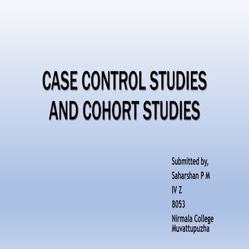 Case control studies and cohort studies | PPTX