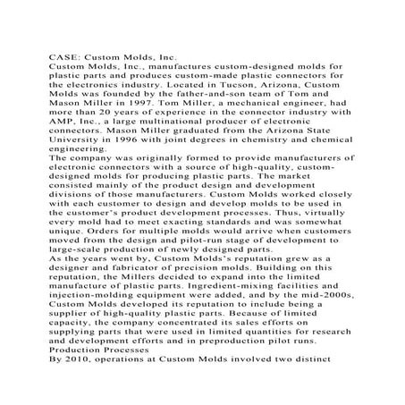 CASE Custom Molds, Inc.Custom Molds, Inc., manufactures custom-.docx