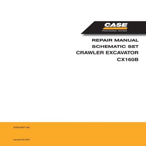 Case cx160 b crawler excavator service repair manual | PDF