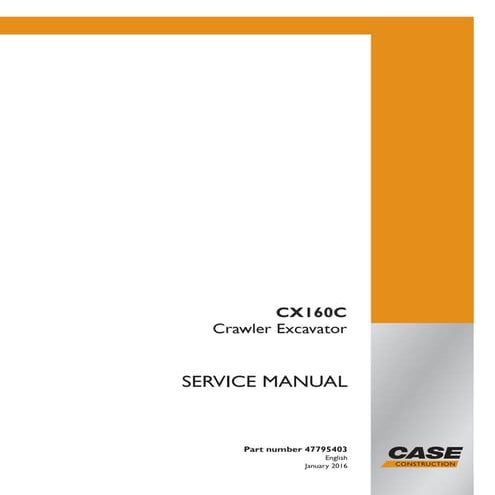 Case cx160 c crawler excavator service repair manual | PDF