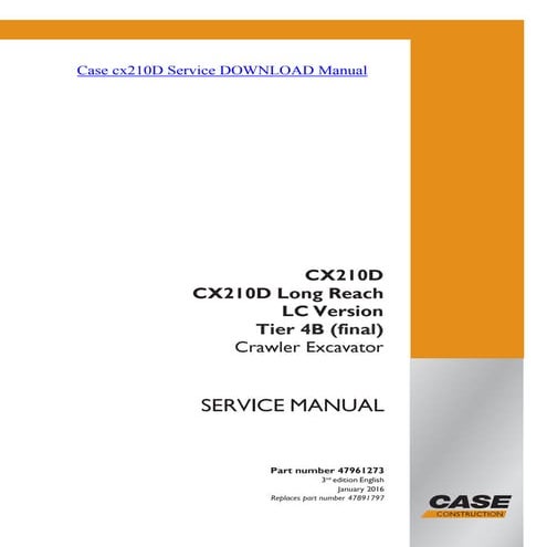 Case cx210 d crawler excavator service repair manual.pdf