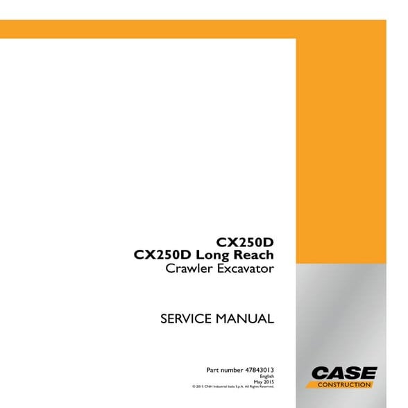 Case cx250 d crawler excavator service repair manual | PDF