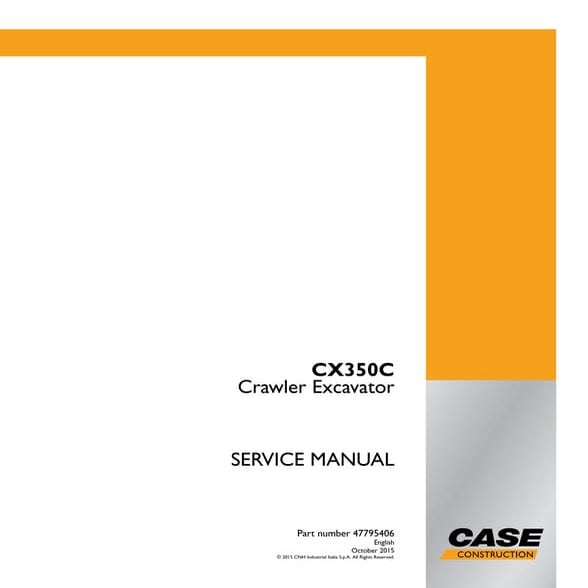 Case cx350 c crawler excavator service repair manual | PDF
