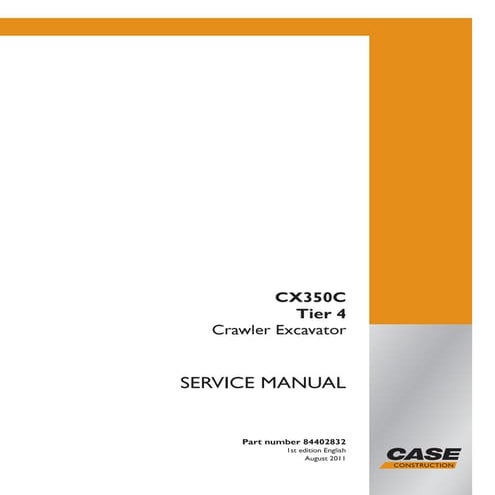Case cx350 c tier 4 crawler excavator service repair manual | PDF