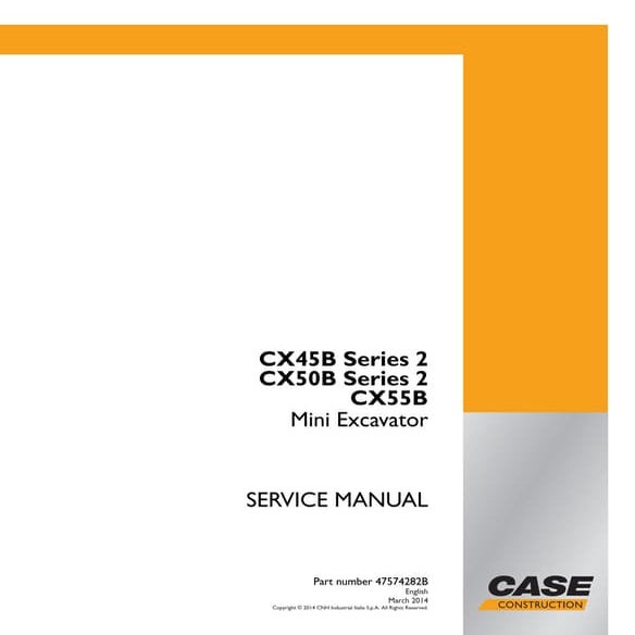 Case cx55 b mini excavator service repair manual | PDF
