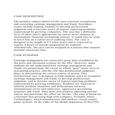 CASE DESCRIPTIONThe primary subject matter of this case concer.docx
