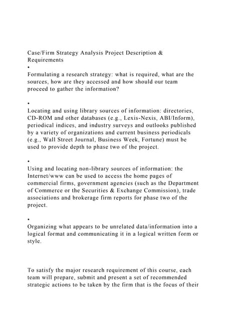 Bus 475 week 10 assignment 3 | DOCX | Business | Business and Finance