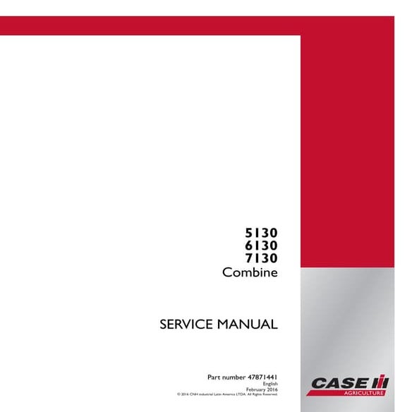 Case ih 5130 combine service repair manual | PDF