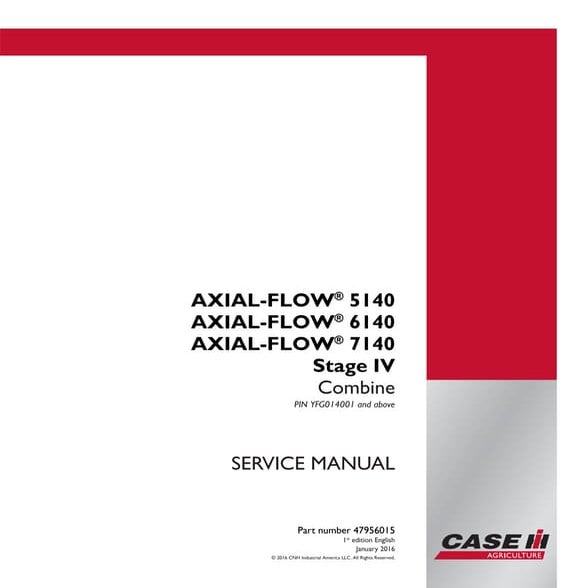 Case ih axial flow 8240 tier 4 b (final) combine service repair manual ...
