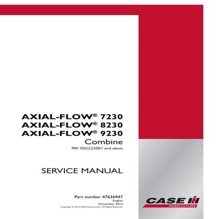 Case ih axial flow 8240 tier 4 b (final) combine service repair manual | PDF