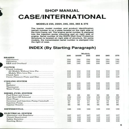 Case ih case international 235 tractor service repair manual | PDF