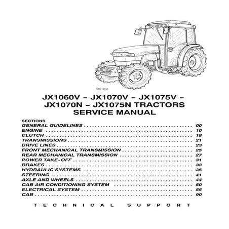 Case ih jx1060 v tractor service repair manual | PDF