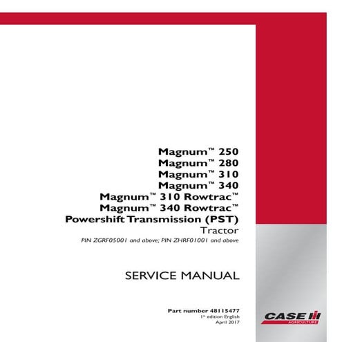 CASE IH Magnum™ 3154 PST TIER 3 Tractor Service Repair Manual ...